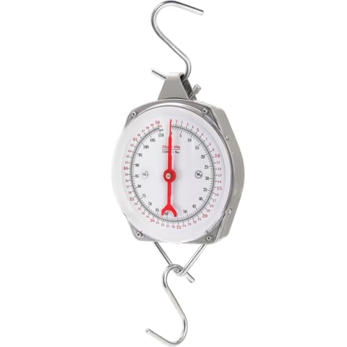 Precision Hanging Scale, 110 LB / 50KG Spring Dial Weight Scale Large ...