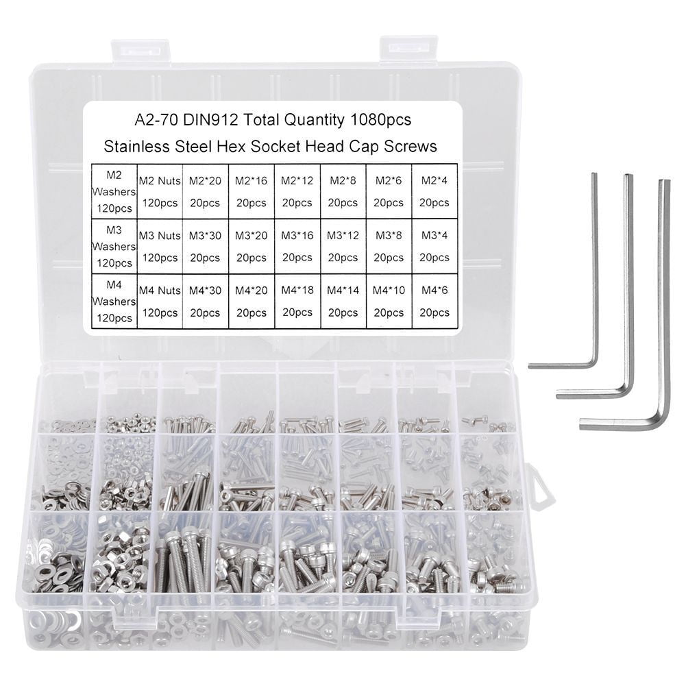 Precision Hardware Kit, Stainless Steel Metric Bolts With Hex Socket ...