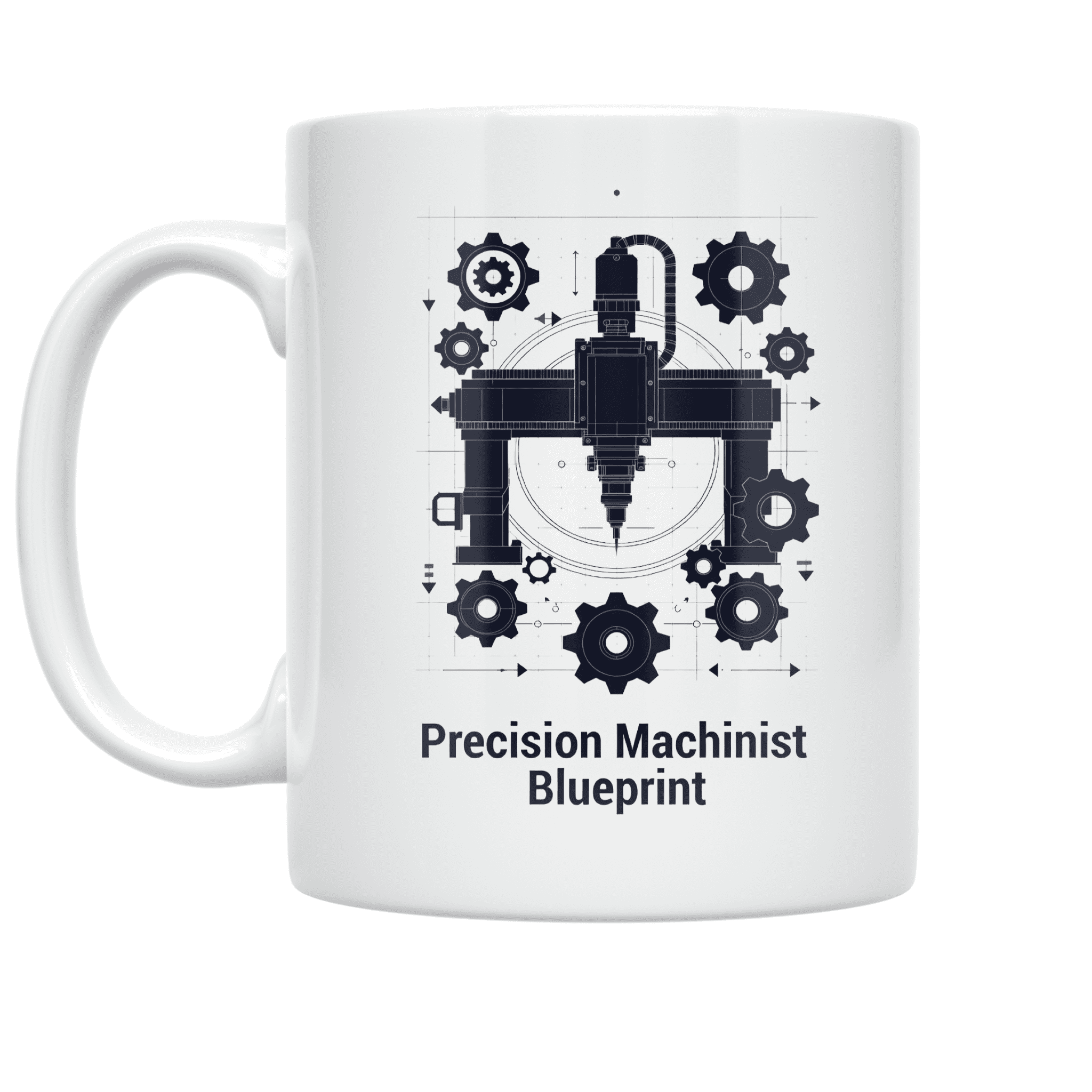 Precision Machinist Blueprint Design - CNC Machinist - 11 oz Ceramic ...