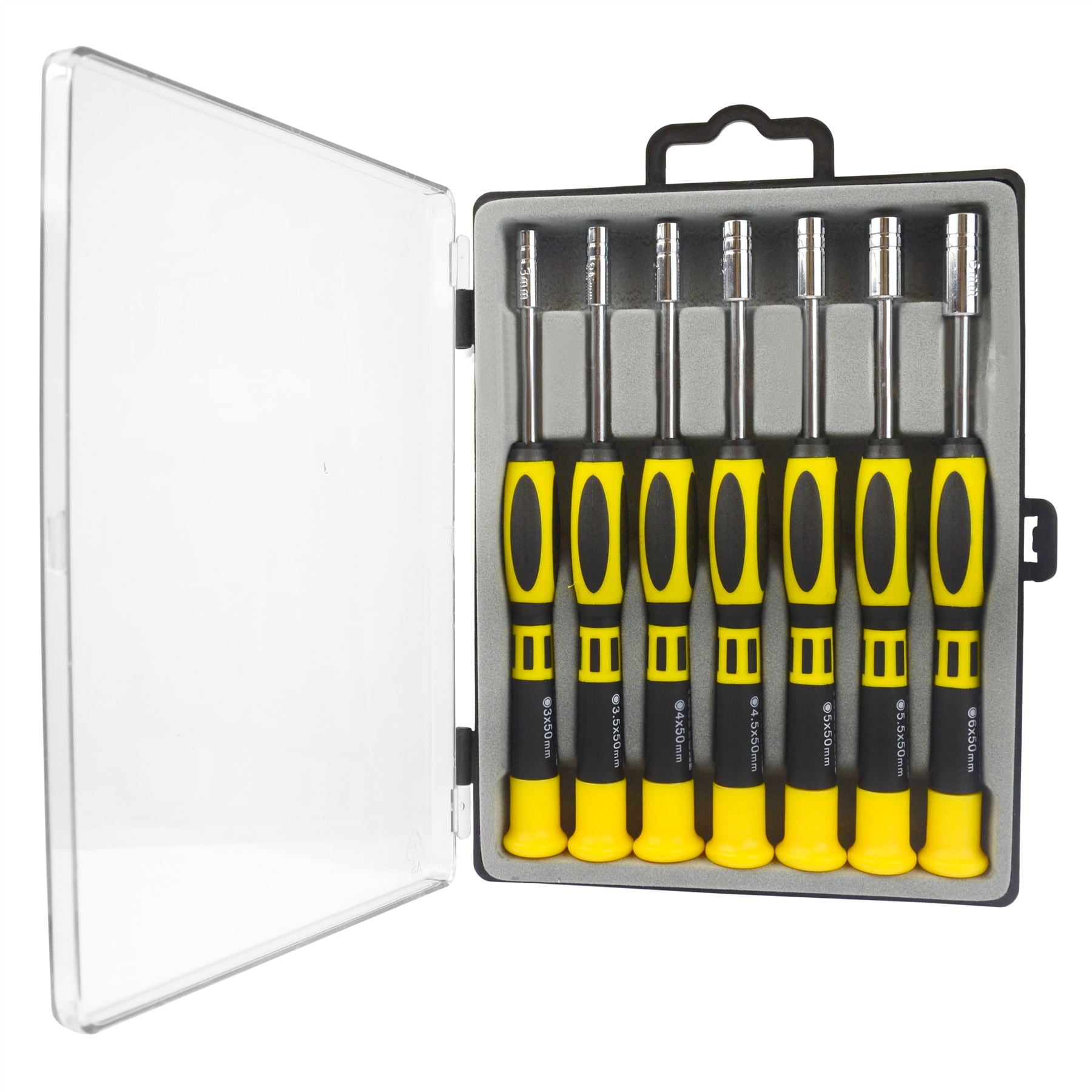 Precision Nut Driver Set Metric 7pc Socket Screwdriver 3 - 6 mm Swivel ...