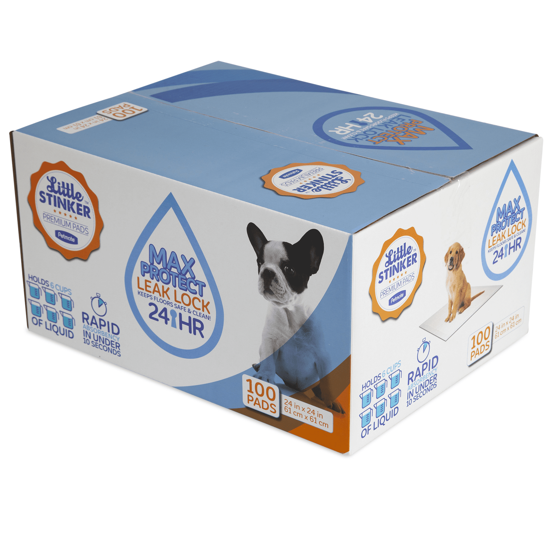 Petmate Little Stinker Absorbent Housetraining Pads for Dogs, 100 Pack ...