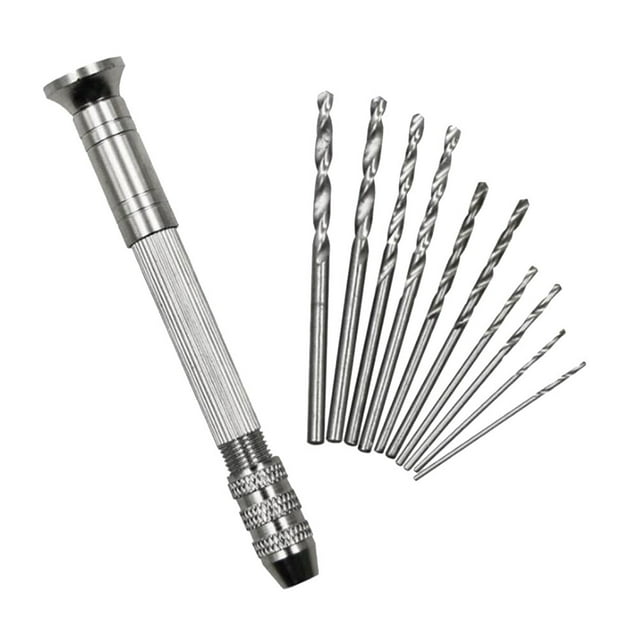 Precision Pin Vise Hand Drill with Drill Bits Set of 11 Pieces Rotary ...