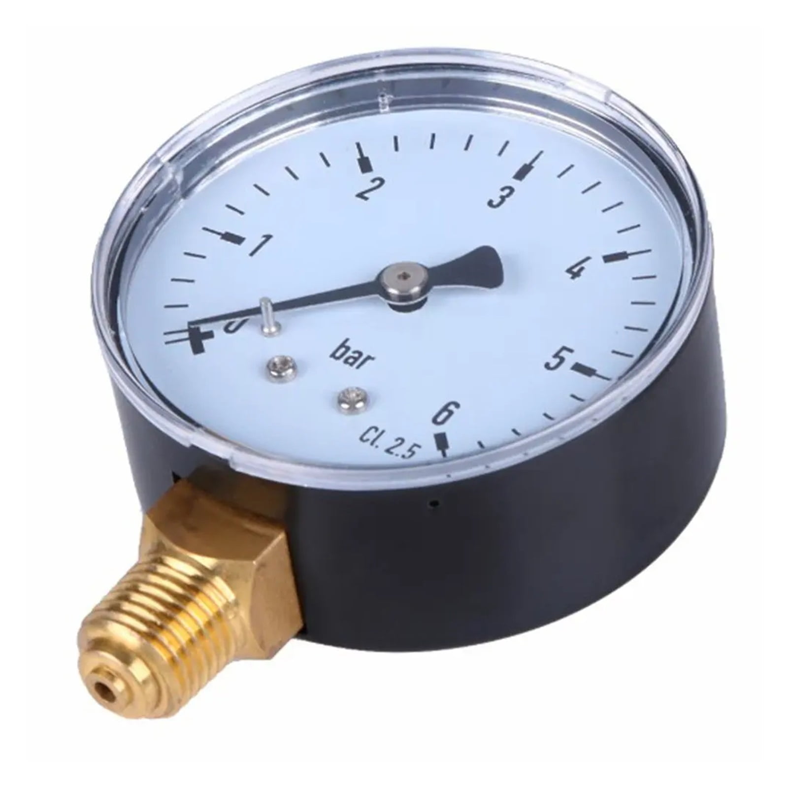 Precision Pressure Gauge 0-6 Bar Compressed Air Water Oil Pressure ...