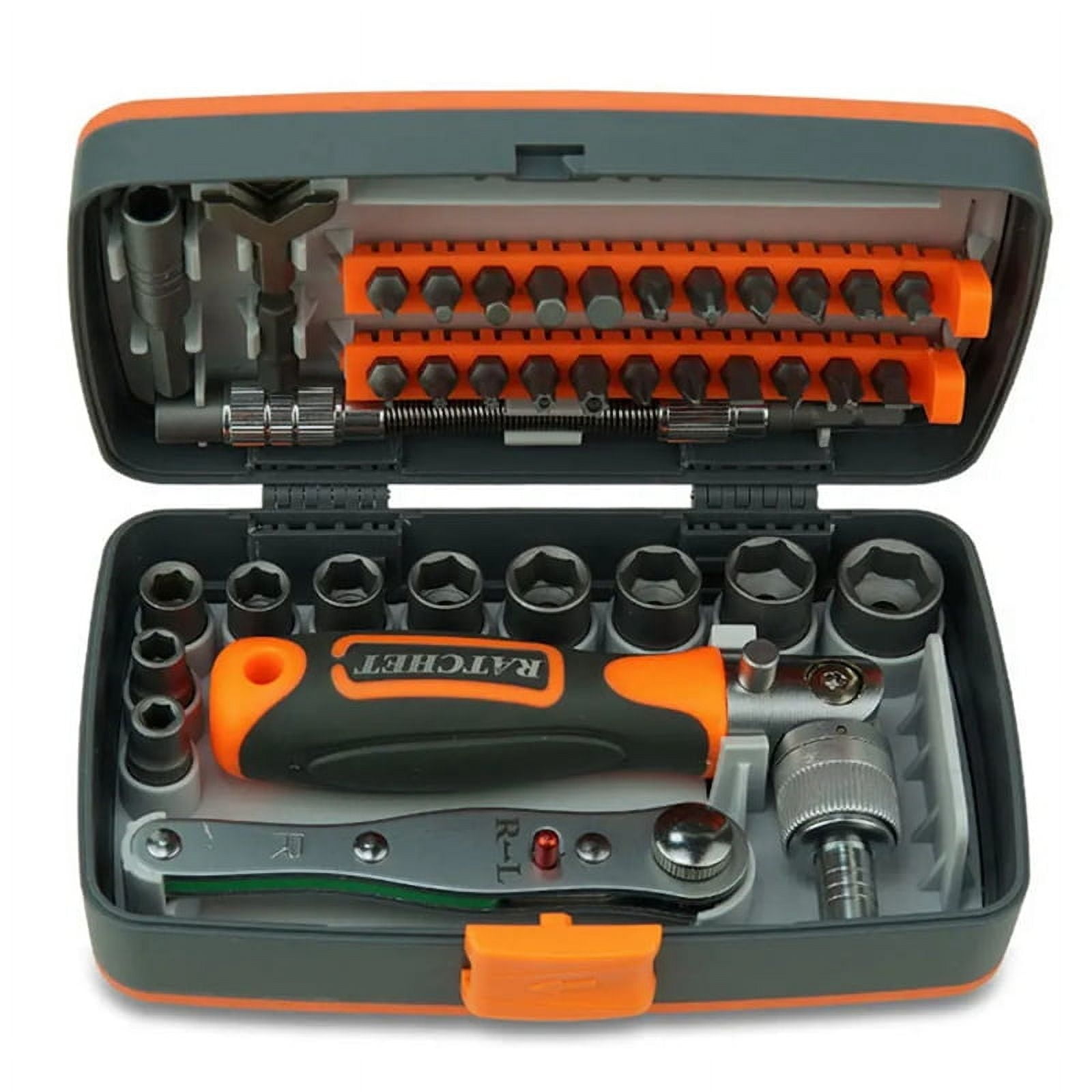 Precision Ratchet Screwdriver 38-Piece Set -V Bit with Universal Wrench ...