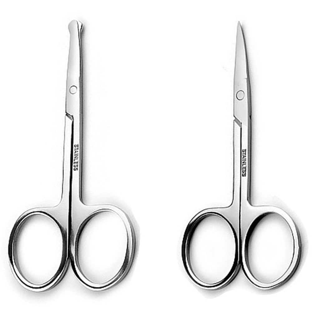 Precision Safety Trimming Scissors Set - Facial, Beard, Nasal, Eyebrows ...