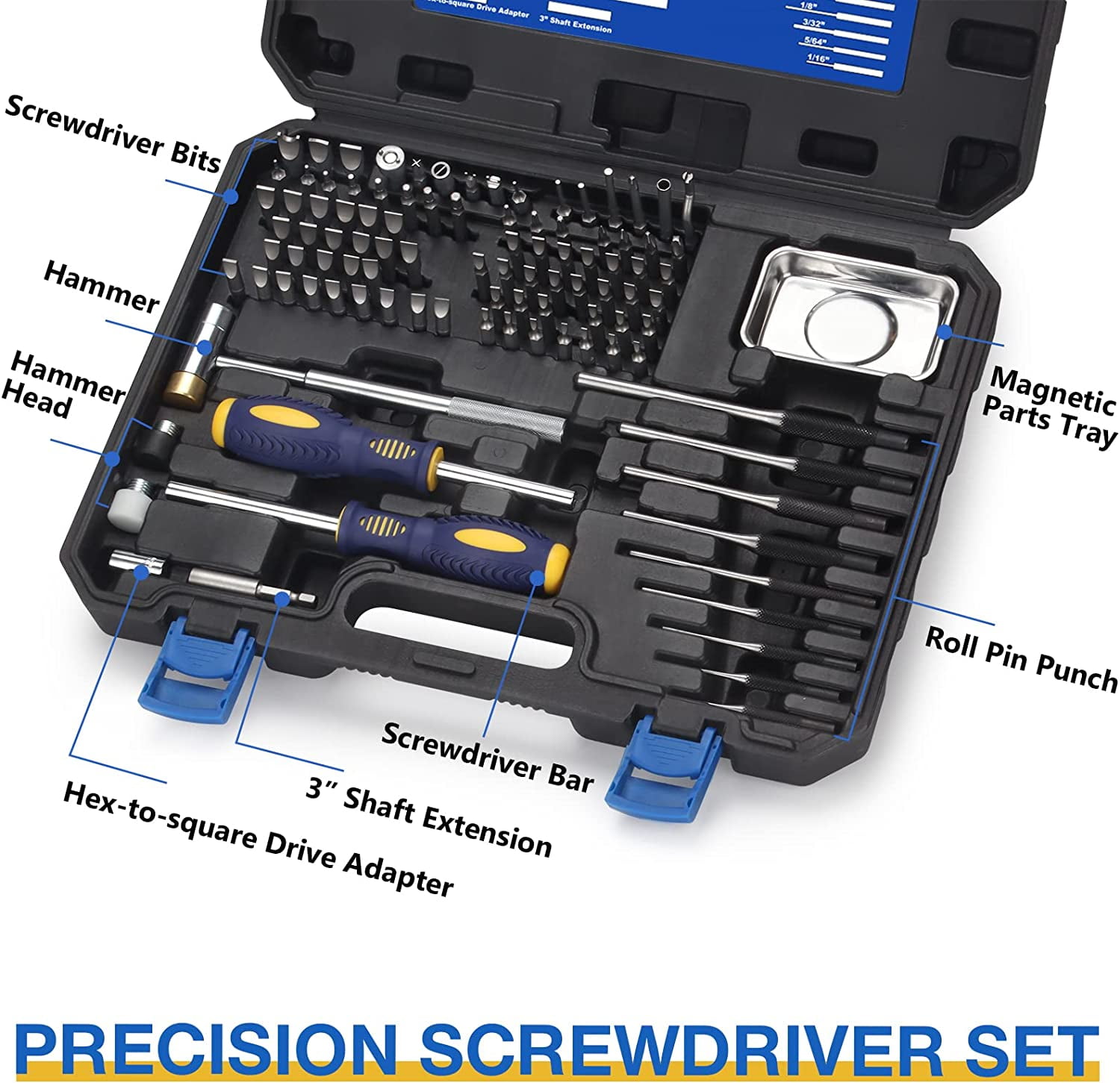 Precision Screwdriver Set, 100-Piece Torque Screwdriver Engineering ...