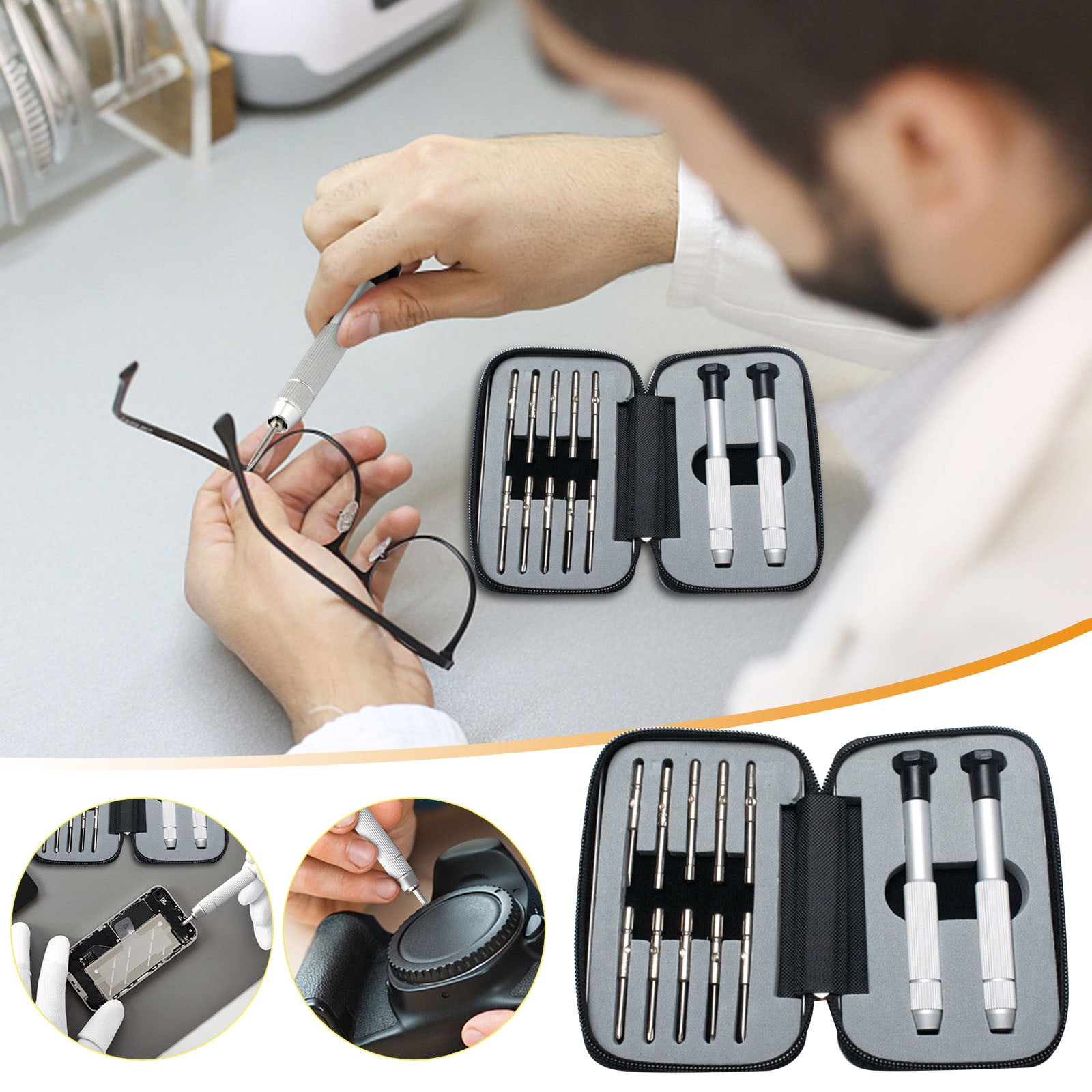 Precision Screwdriver Set, Mini Magnetic Repair Kit with 16 Bits for Eyeglass, Phone, Watch ...
