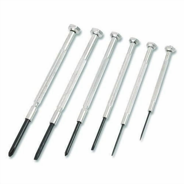 Precision Screwdriver Set, Six-Piece, Phillips/Slotted, Assorted ...