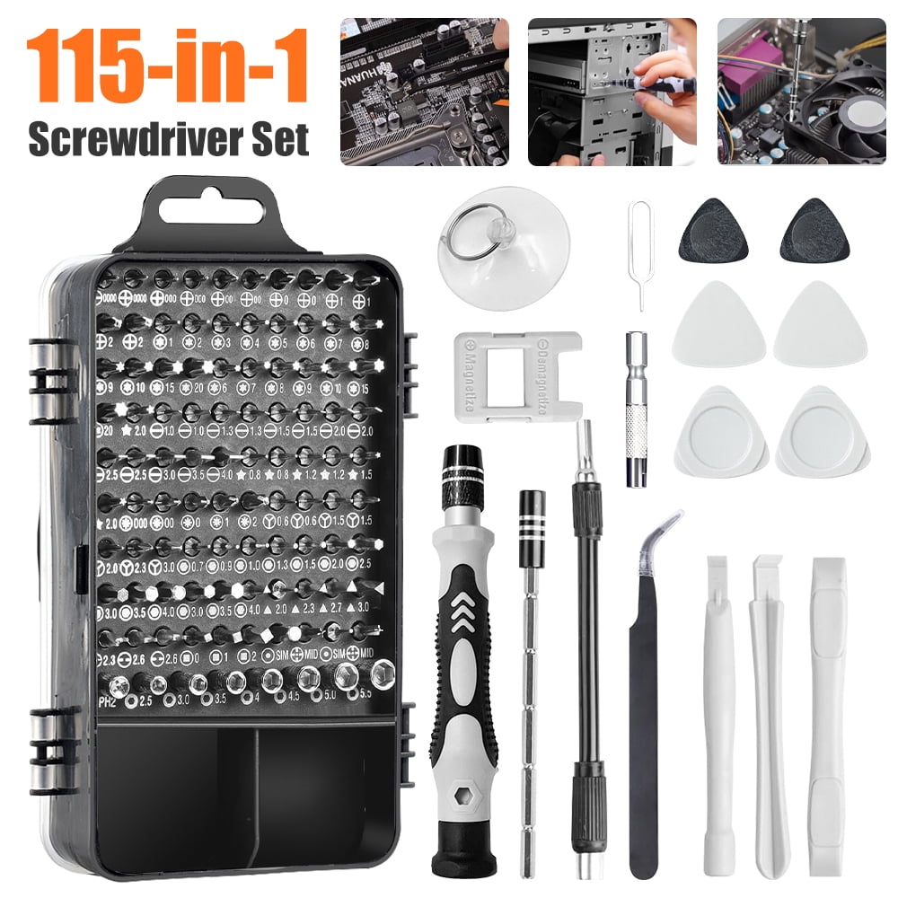 Precision Screwdriver Sets 115-Piece Computer Tool Kit with 98 Bits ...