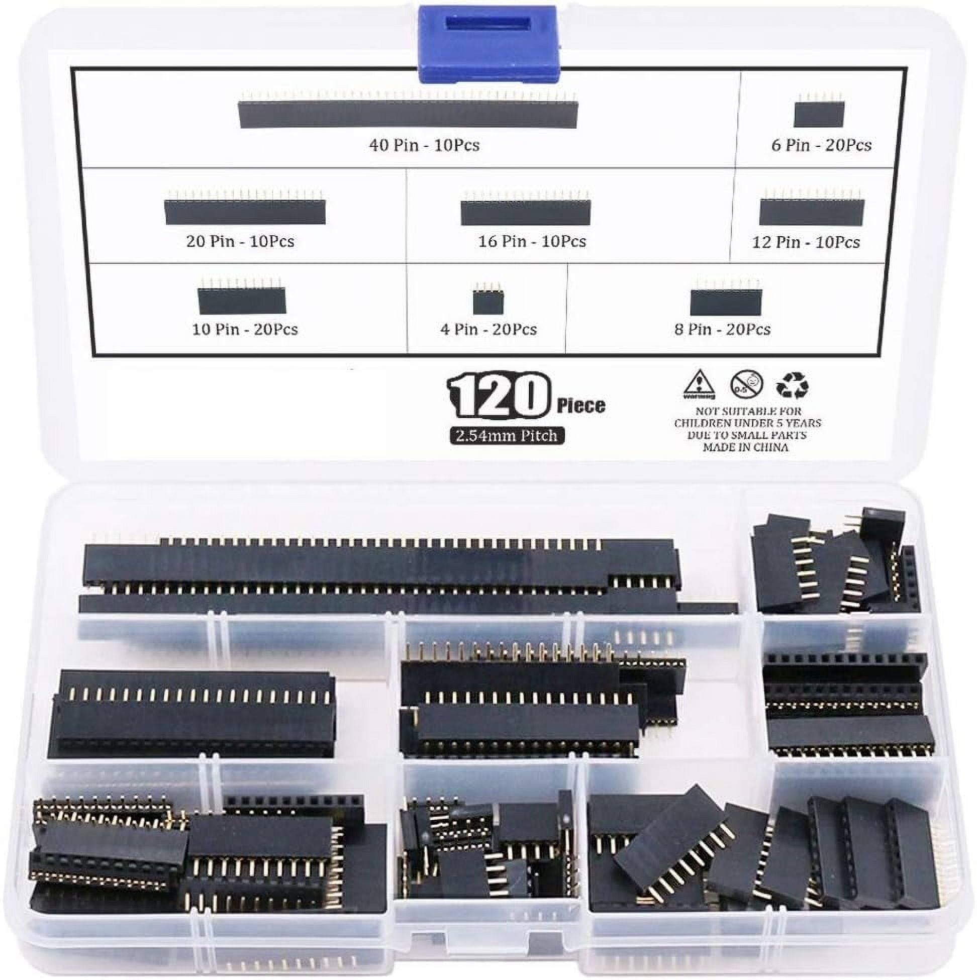 Straight Single Row PCB Board Connectors, Adaptor Set For 2.54mm Pitch ...