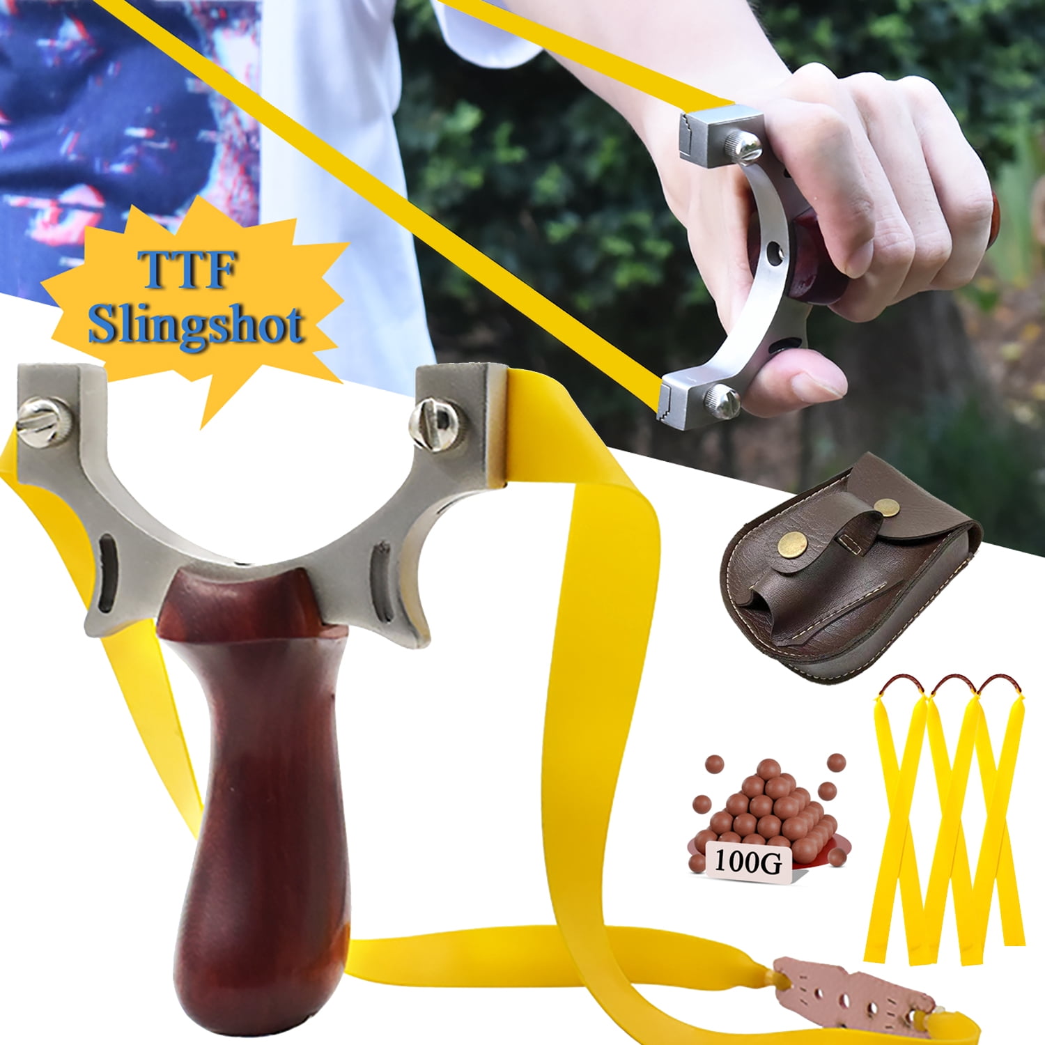 Piaoyu Precision Slingshot Catapult, Professional Hunting Slingshot for ...