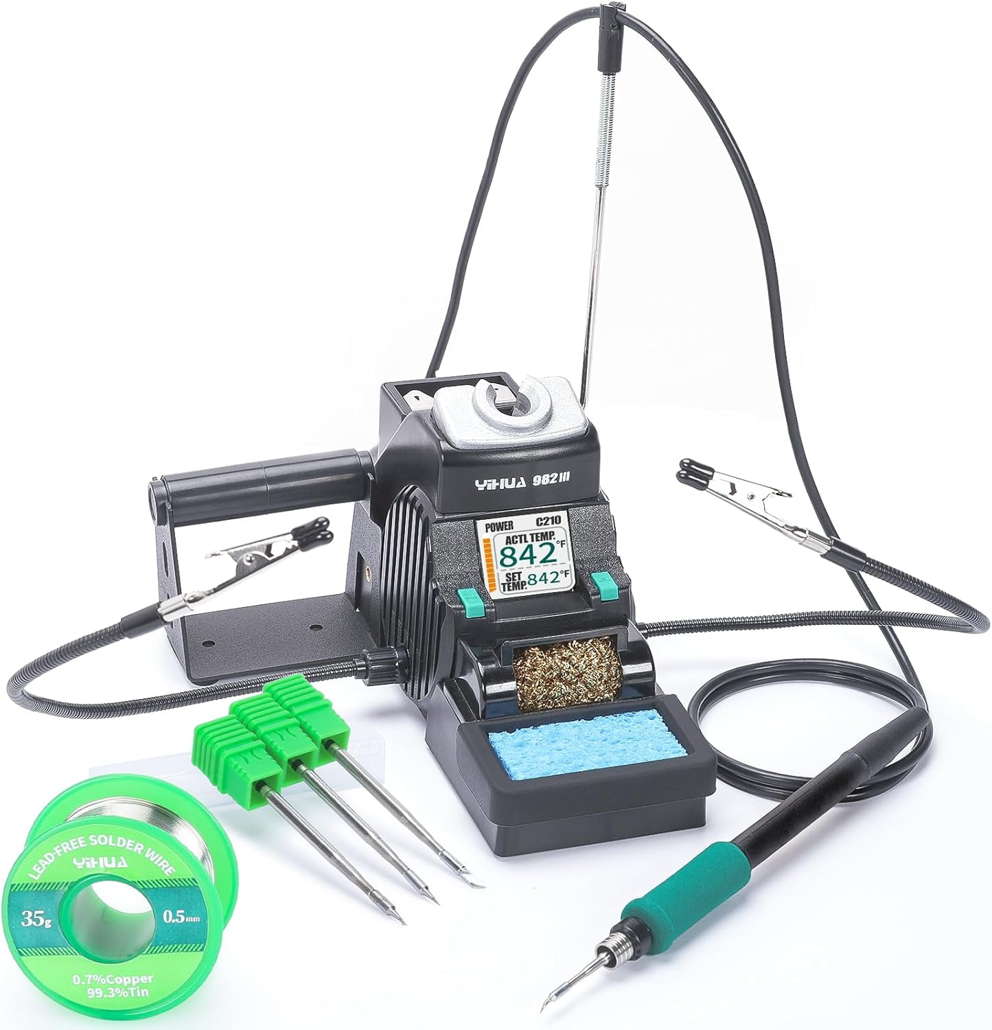 Precision Soldering Station Kit - Includes 4 Soldering Iron Tips, Lead ...