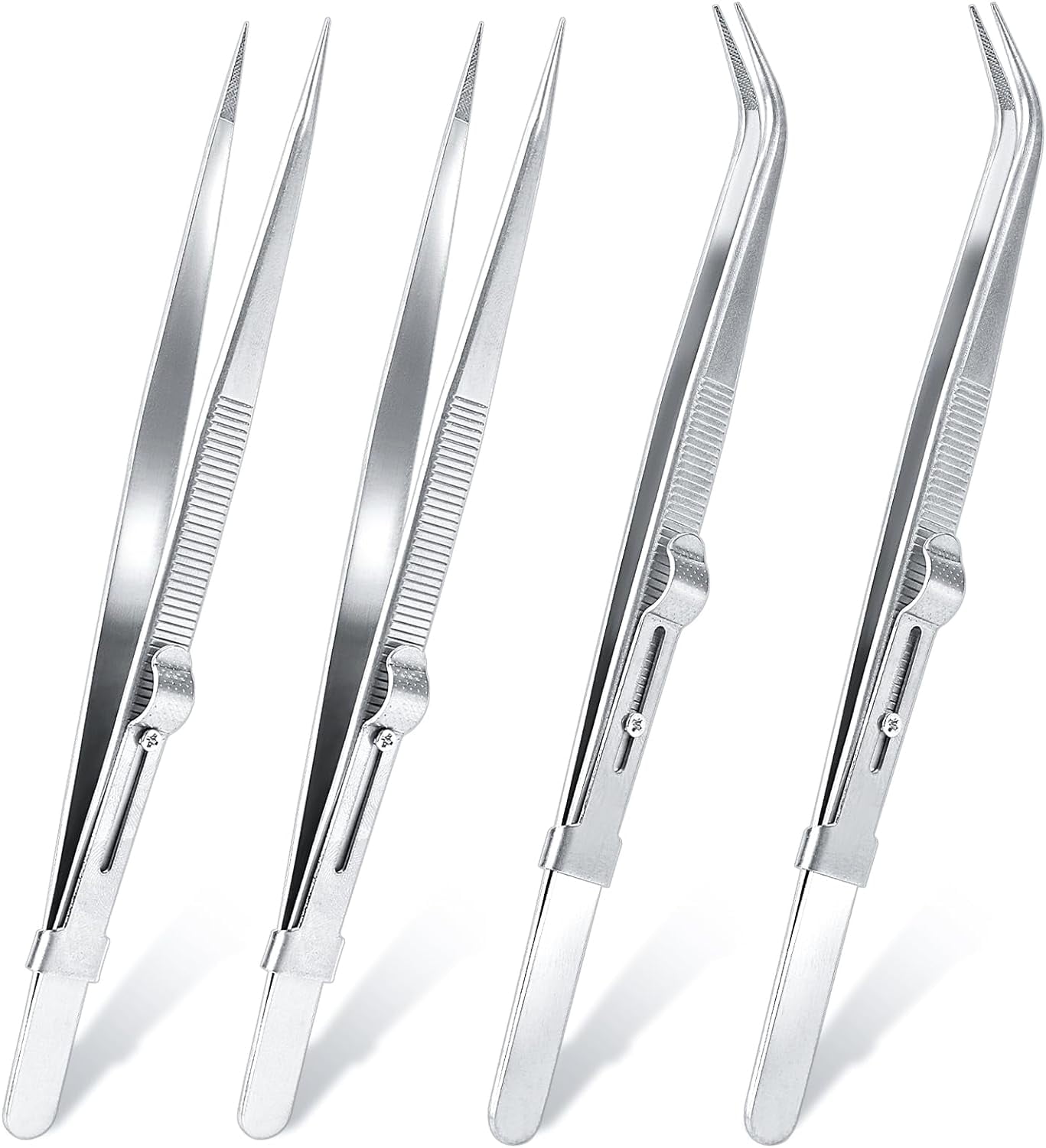 Precision Soldering Tweezer Set - 4 Pcs Stainless Steel Micro Tweezers ...