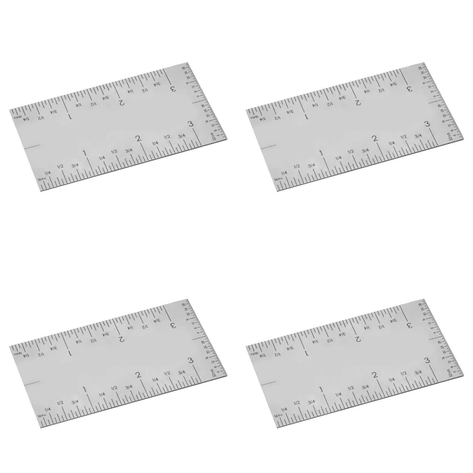 Precision Square Edge Ruler - 3" Stainless Steel Pocket Rule with All ...