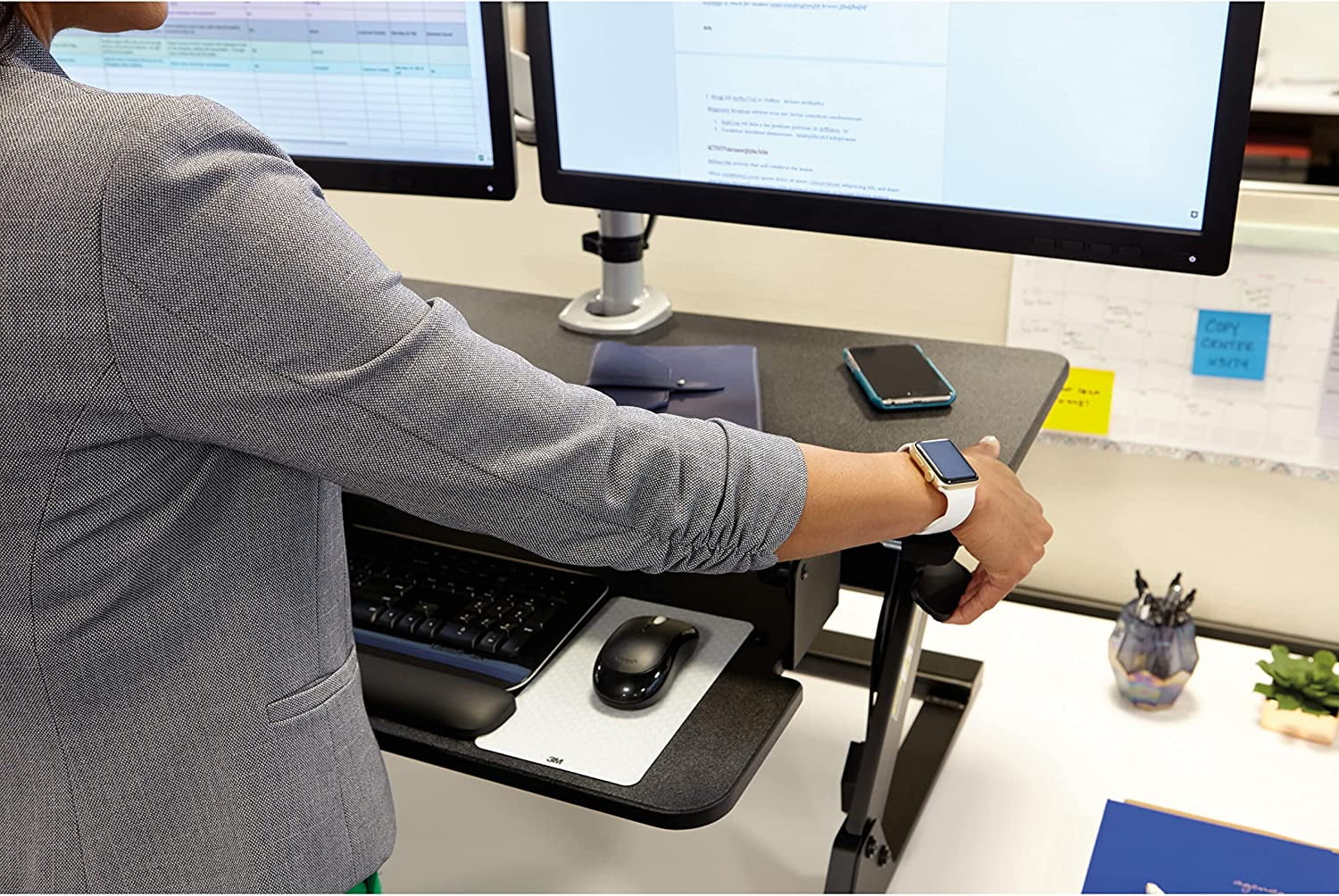 Precision Standing Desk Converter, Sit to Stand Ergonomic Workstation ...