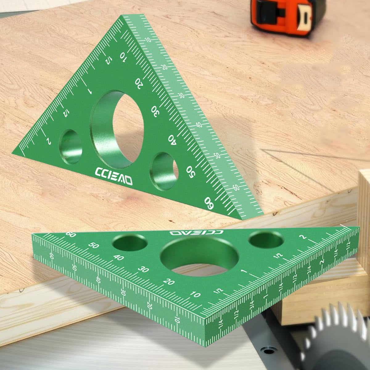 Precision Triangle Ruler Layout Measuring, 45/90 Degree with Imperial ...
