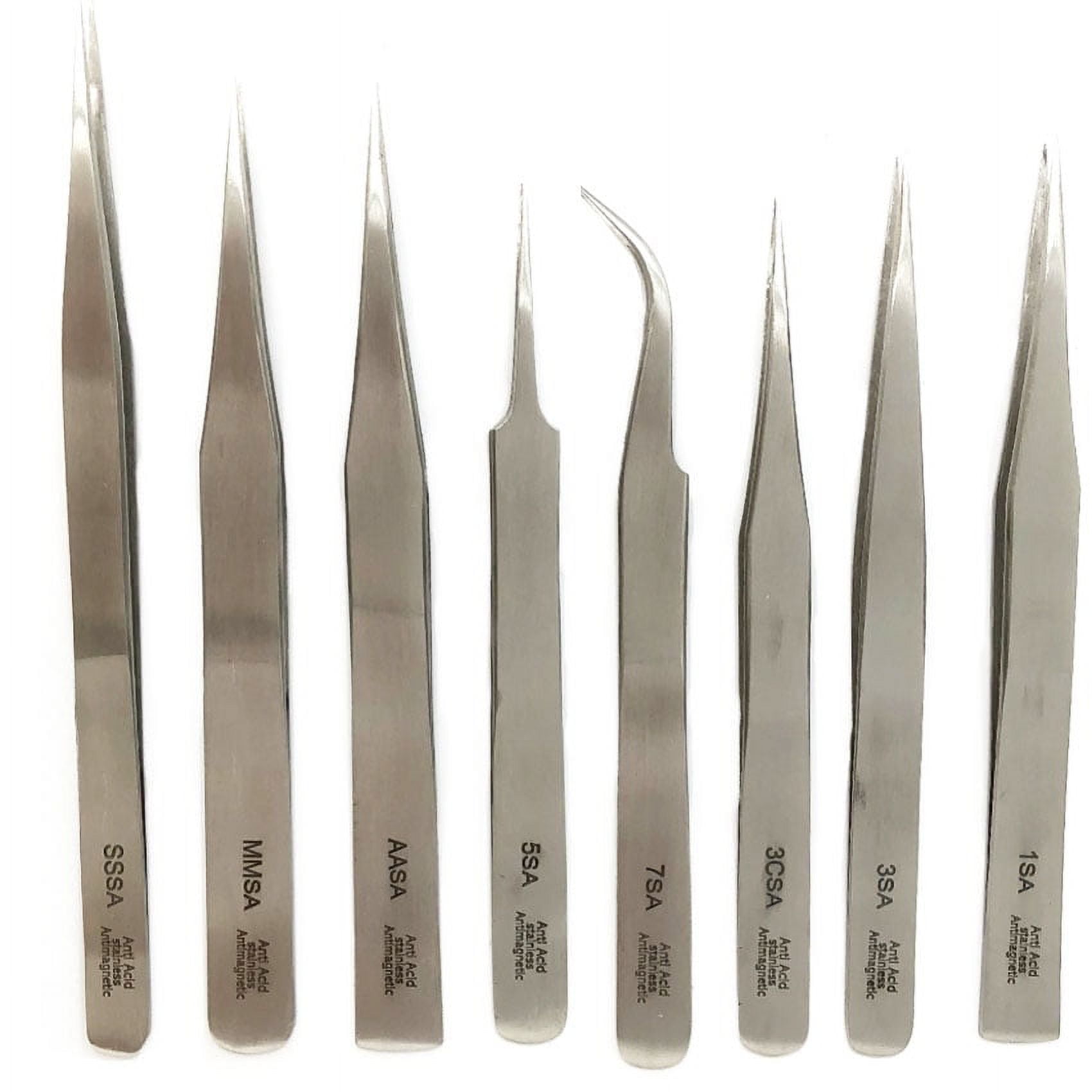 Precision Tweezers Set, Anti-Static Stainless Steel Tweezers Kit, Non ...