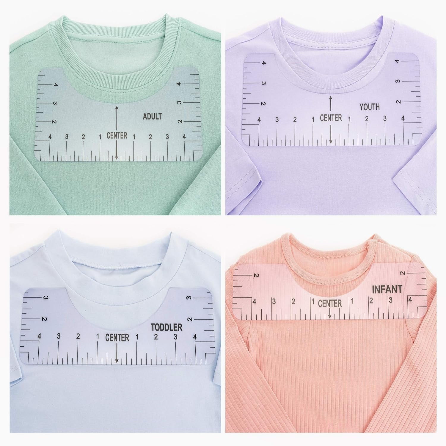 Precision Vinyl Alignment: T-Shirt Ruler Guide, Set Of 4, High-Grade ...