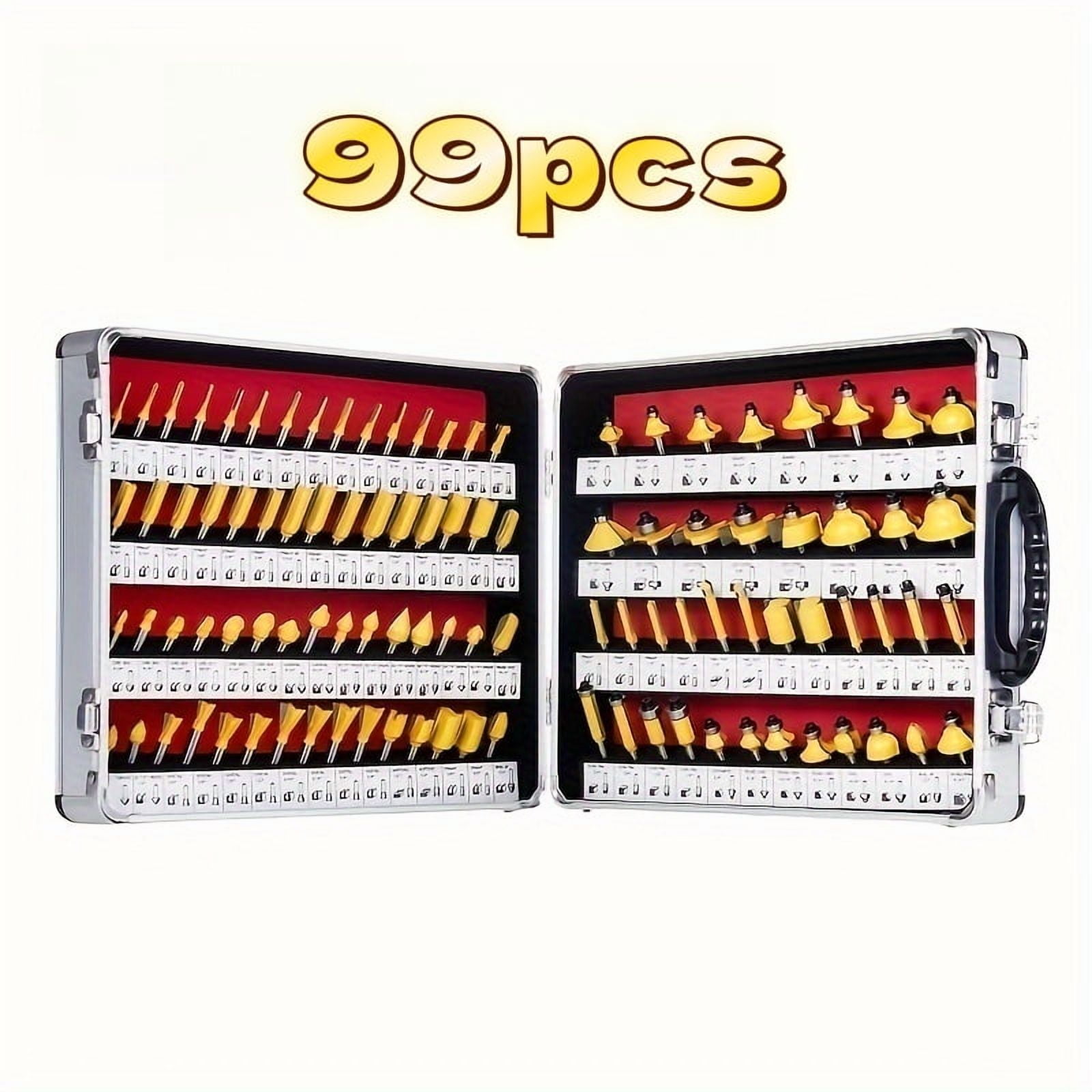 Precision Woodworking Router Bit Set - 15/100pcs, Multi-Purpose Carbide ...