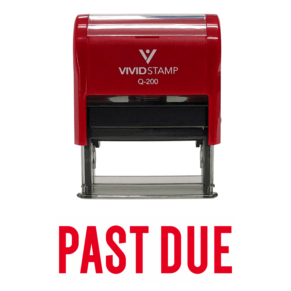Vivid Stamp Self Inking Rubber Stamp, PAST DUE, Red Ink, Medium Size ...