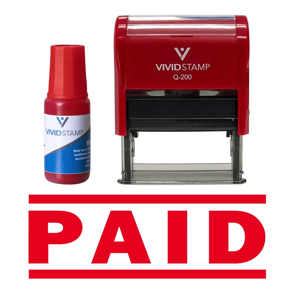 Precision and Convenience: Vivid Stamp Paid Self Inking Rubber Stamp ...