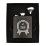 PrecisionNC Dad Gifts Number 1 Dad Ribbon Engraved Stainless Steel 6 oz ...