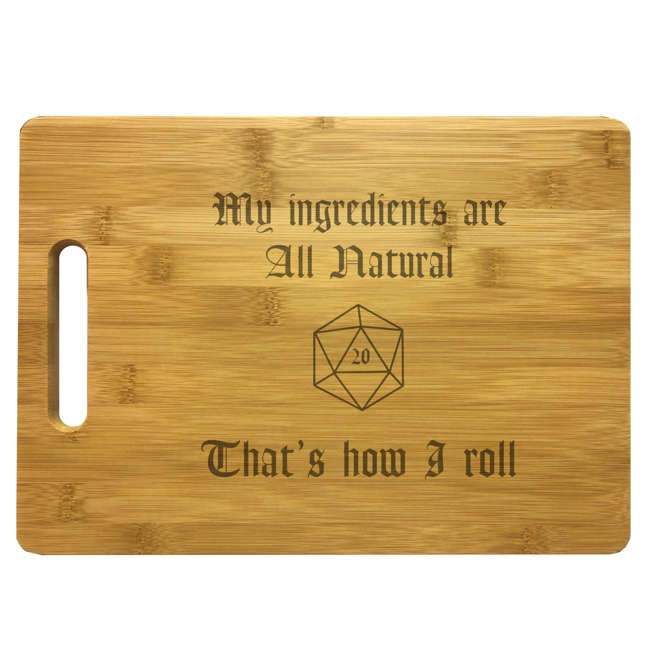 PrecisionNC DnD Gifts My Ingredients are All Natural D20 Engraved Large ...