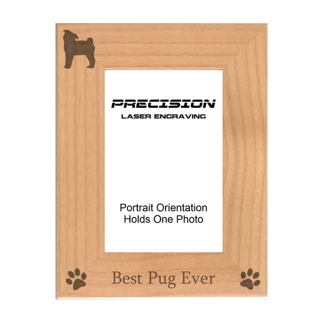 PrecisionNC Engraving Dog Pet Frames Best Pug Ever with Paw Prints ...