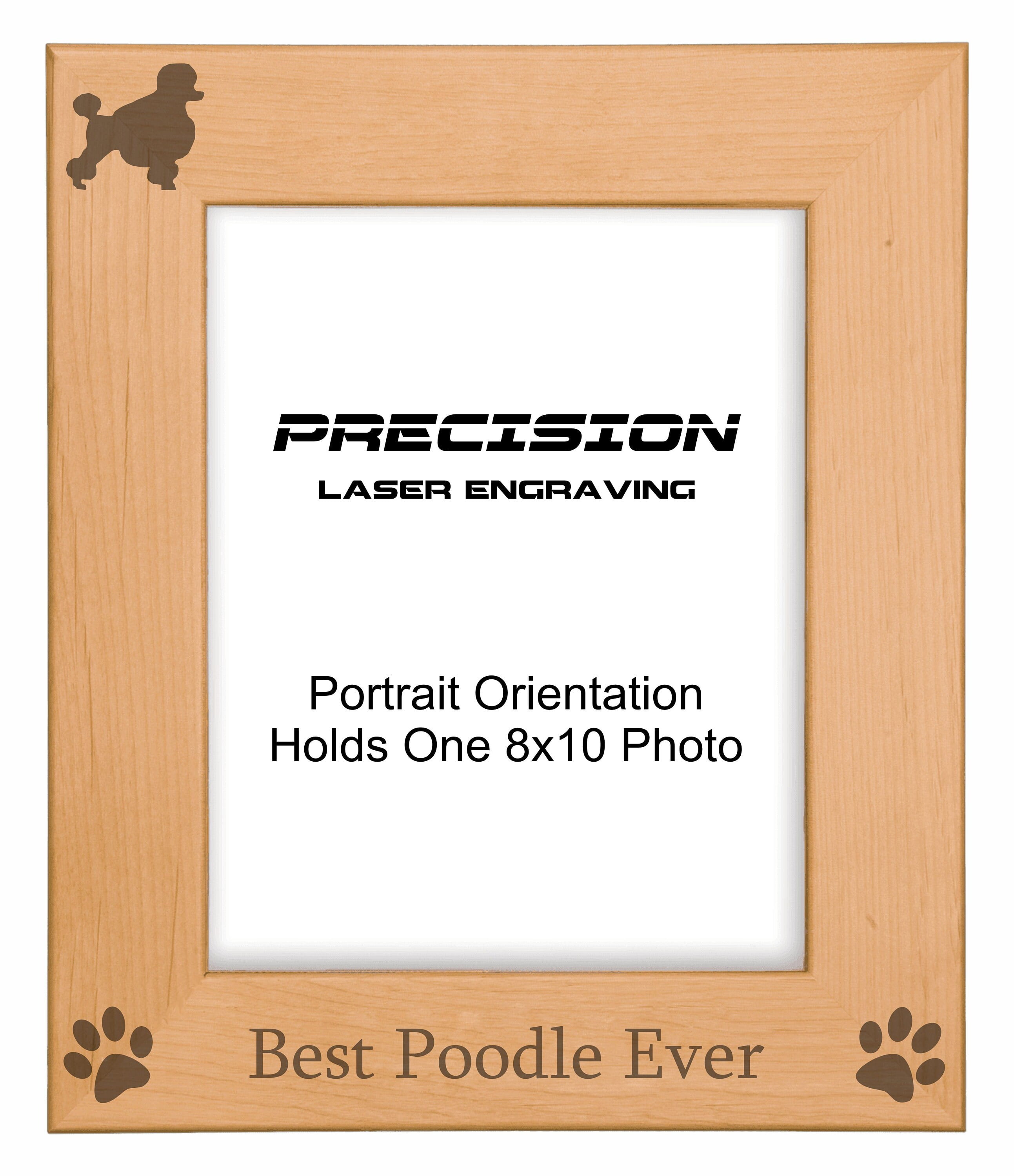 PrecisionNC Engraving Dog Pet Frames Best Poodle Ever with Paw Prints ...