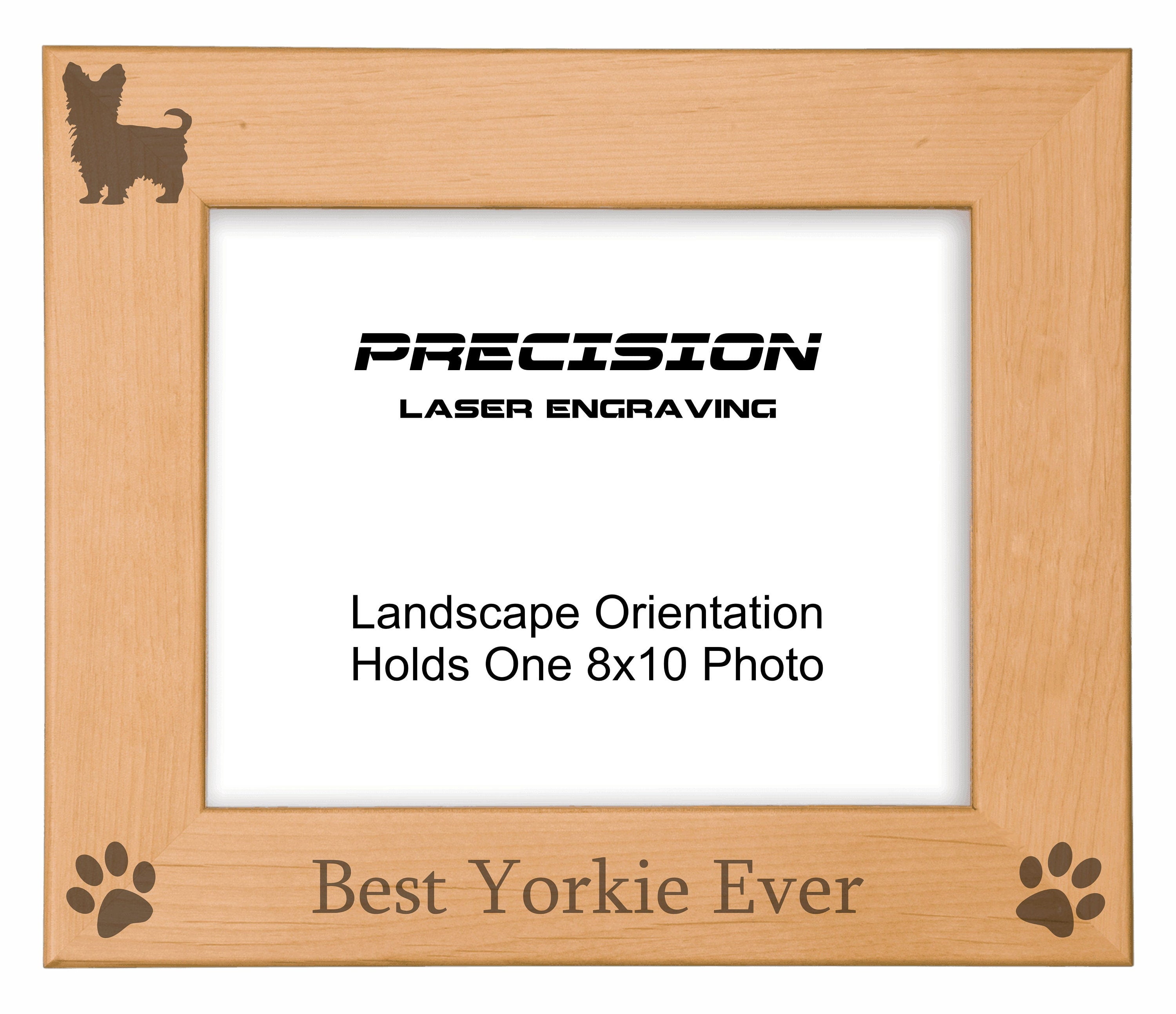 PrecisionNC Engraving Dog Pet Frames Best Yorkie Ever with Paw Prints ...