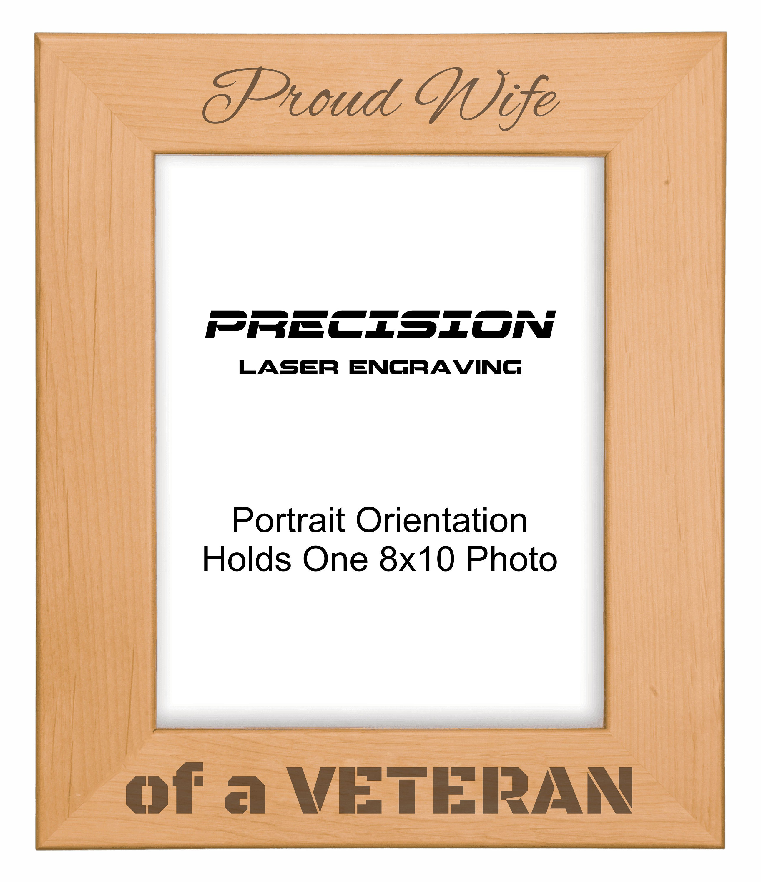 PrecisionNC Engraving Military Gifts Proud Wife of a Veteran Engraved ...