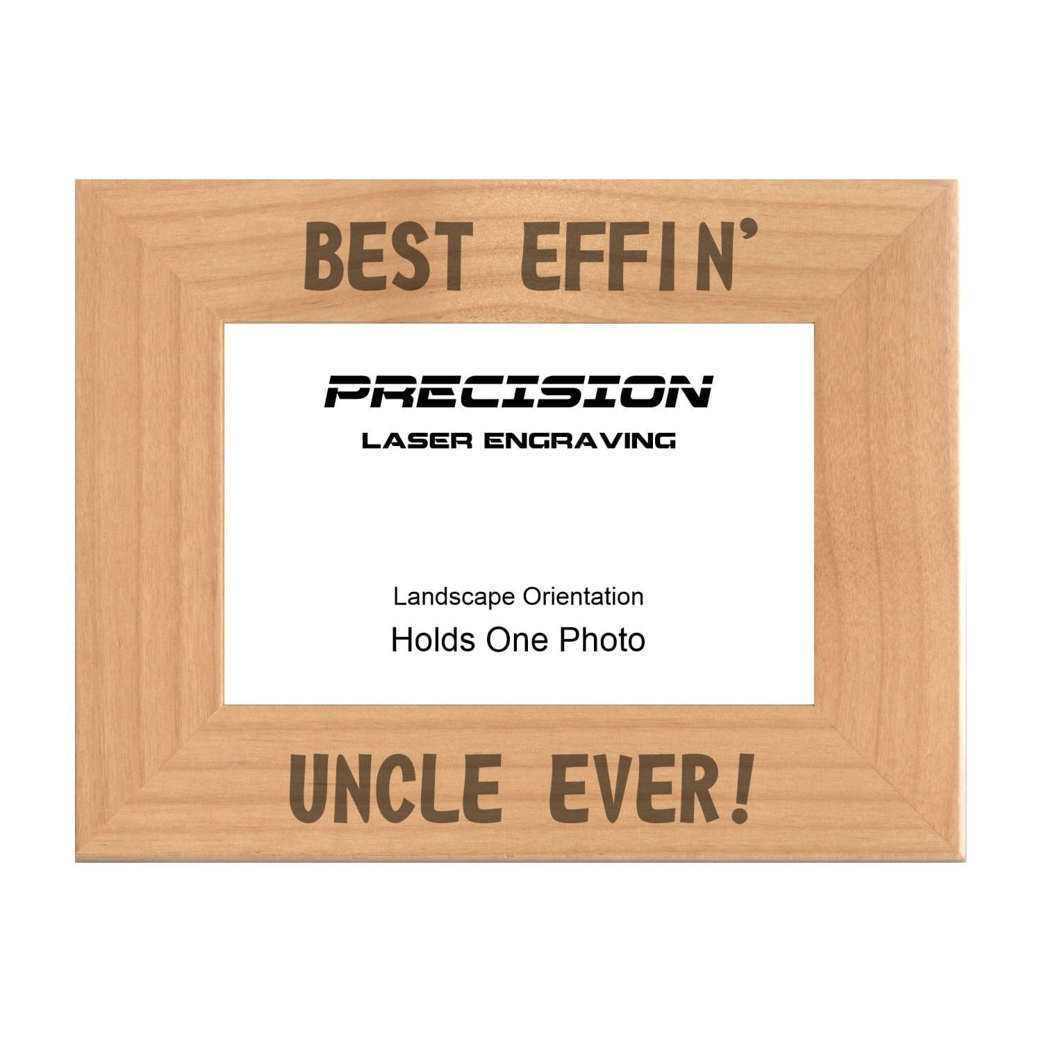 PrecisionNC Funny Uncle Gifts Best Effin Uncle Ever Engraved Natural ...
