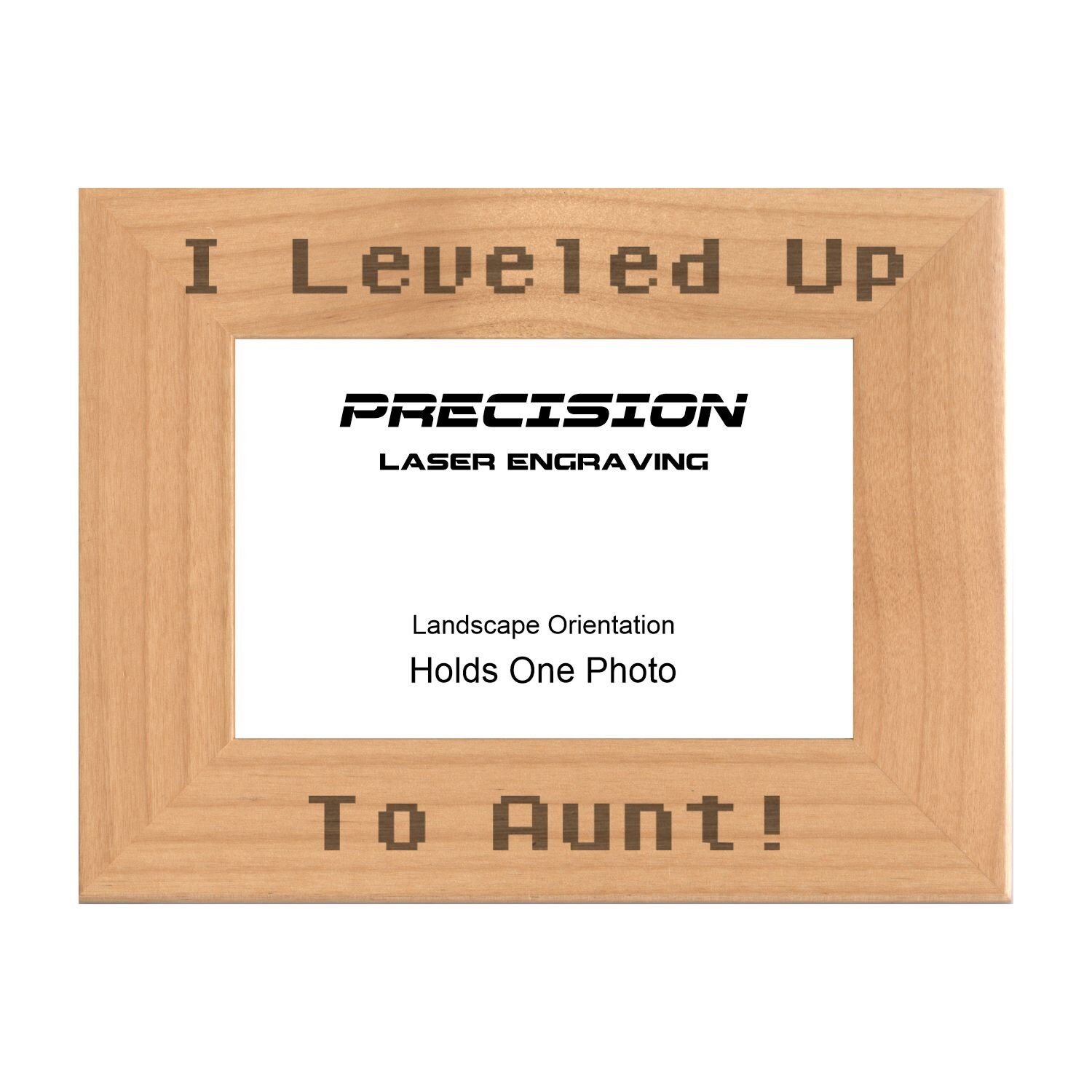 PrecisionNC Gamer Gifts I Leveled Up to Aunt Engraved Natural Wood ...