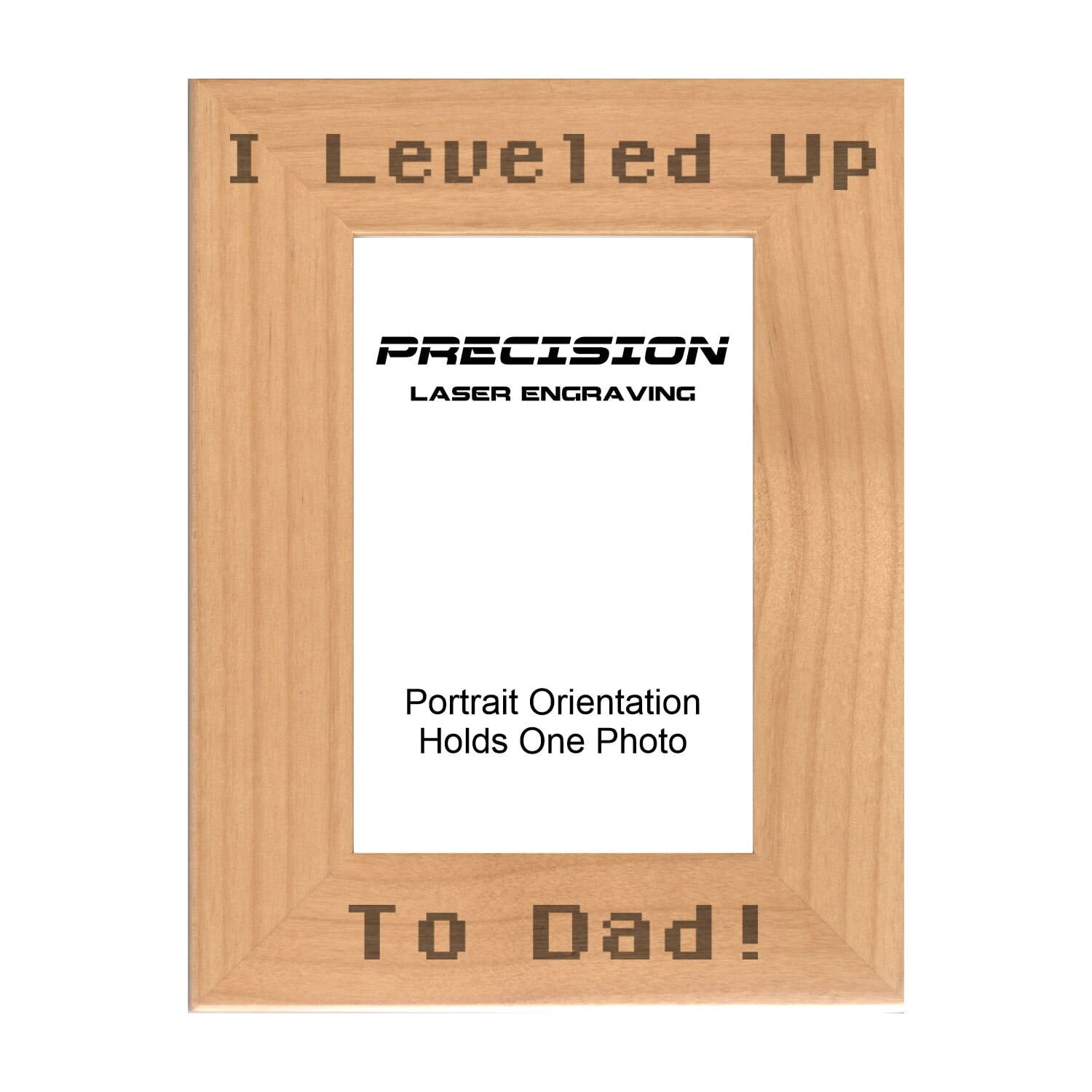 PrecisionNC Gamer Gifts I Leveled Up to Dad Engraved Natural Wood ...