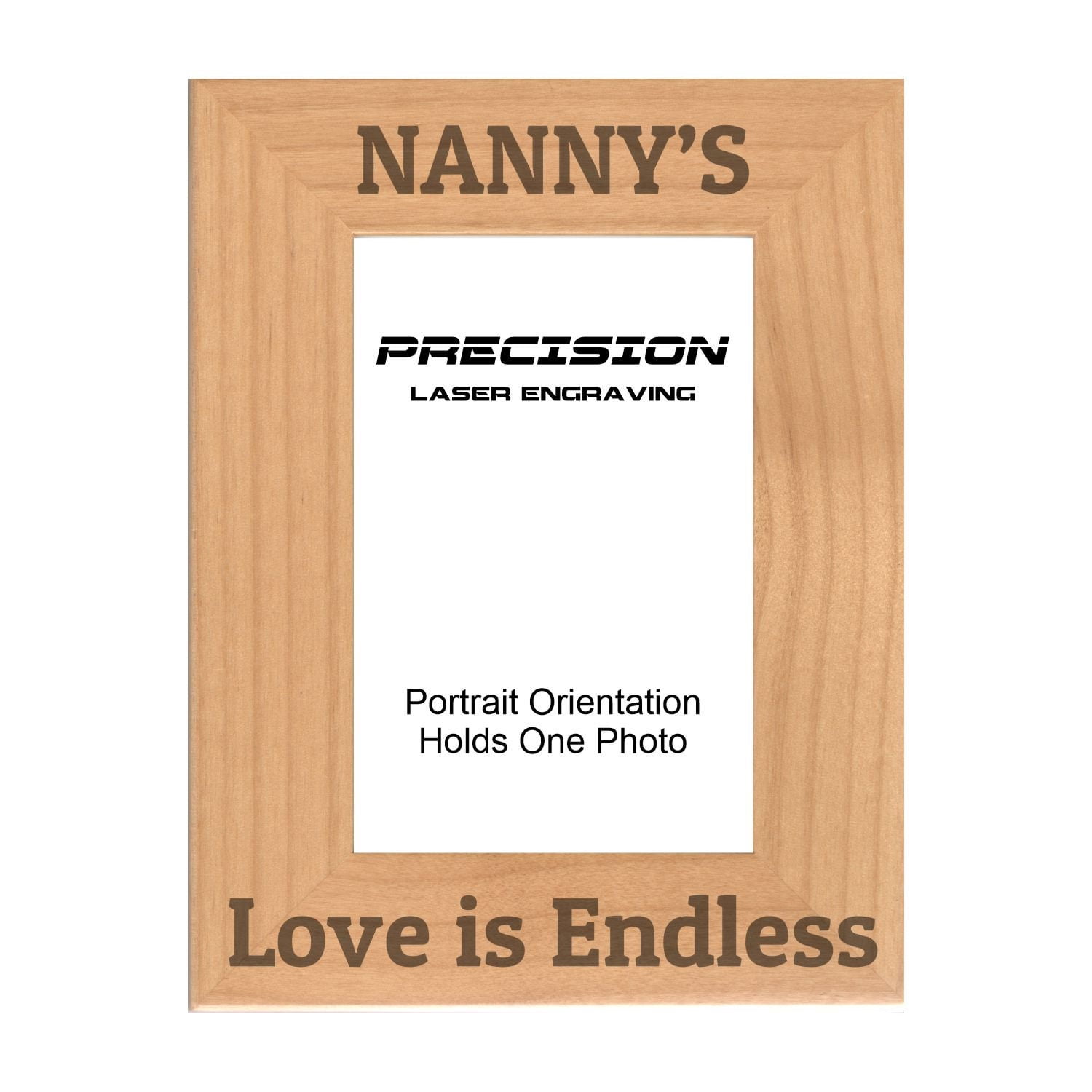 PrecisionNC Grandma Gifts Nanny's Love is Endless Engraved Natural Wood ...