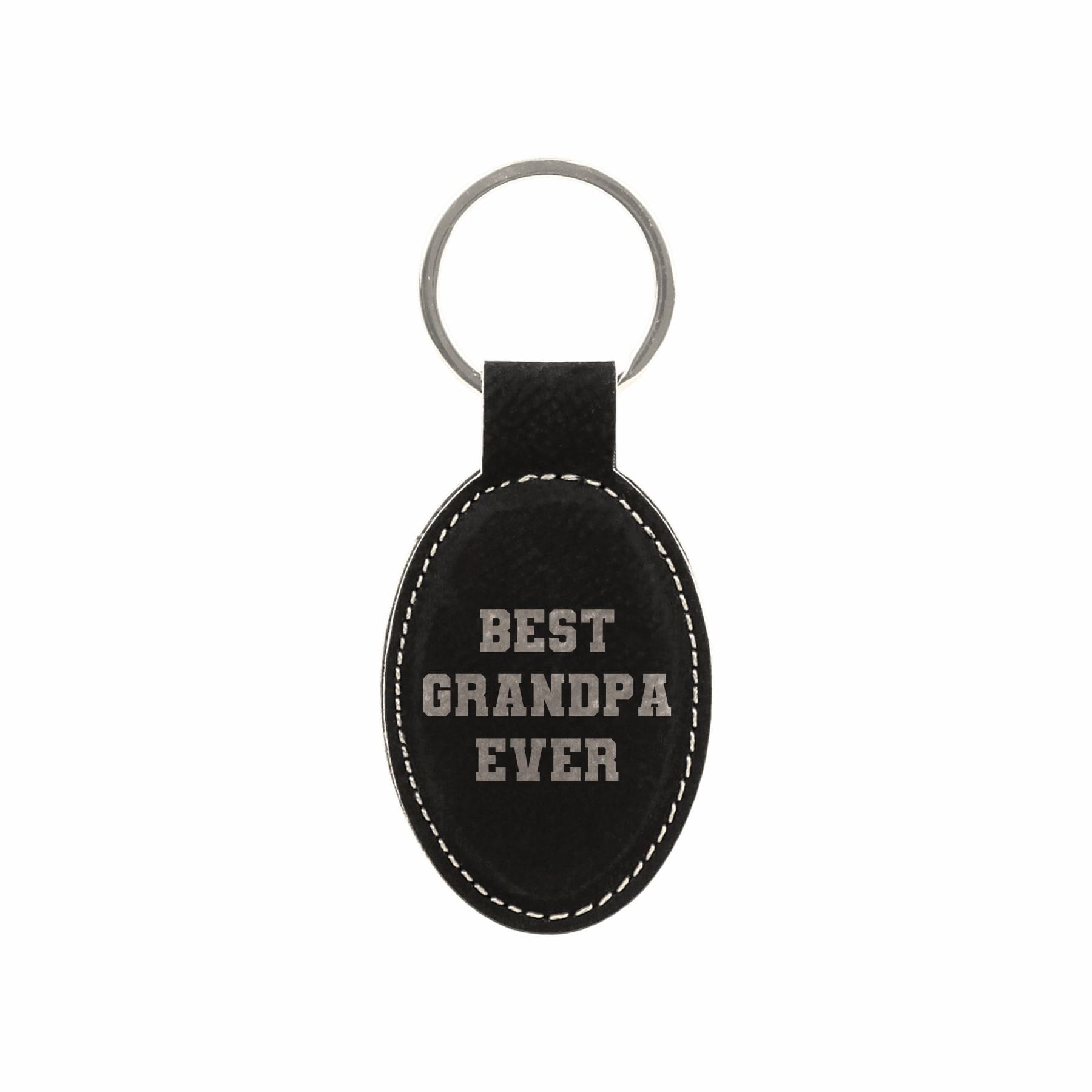 PrecisionNC Grandpa Gifts Best Grandpa Ever Engraved Keychain Key Tag ...