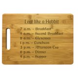 PrecisionNC Nerdy Gifts Hobbit Meal Times Engraved Large Sized Natural ...