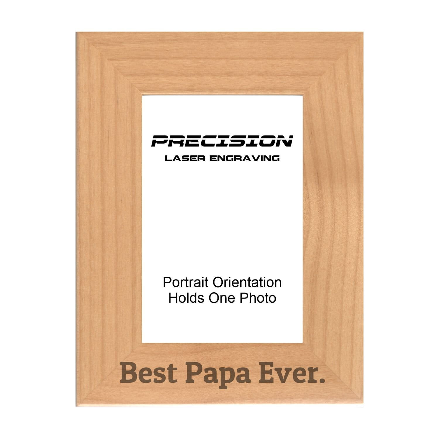PrecisionNC Papa Frames Best Papa Ever Engraved Natural Wood Picture ...