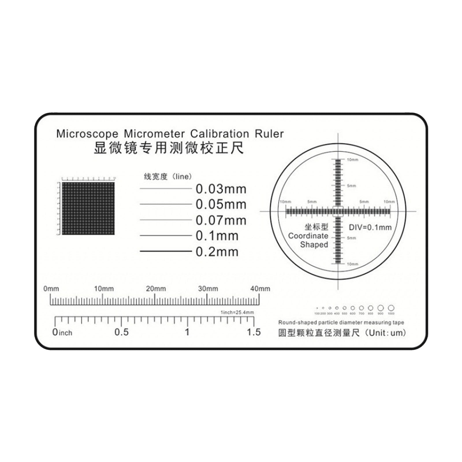 Precisions Microscope Calibration Ruler with 0.1mm Gradations ...