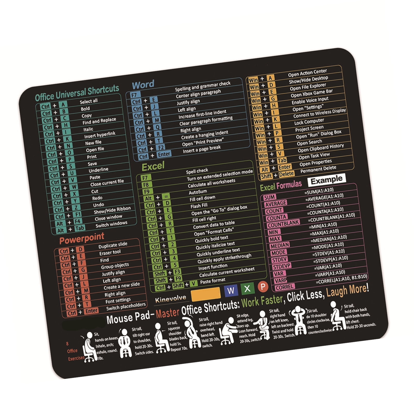 Precisions Trackings Mousepad With Hotkeys NonSlip Rubber Backing ...
