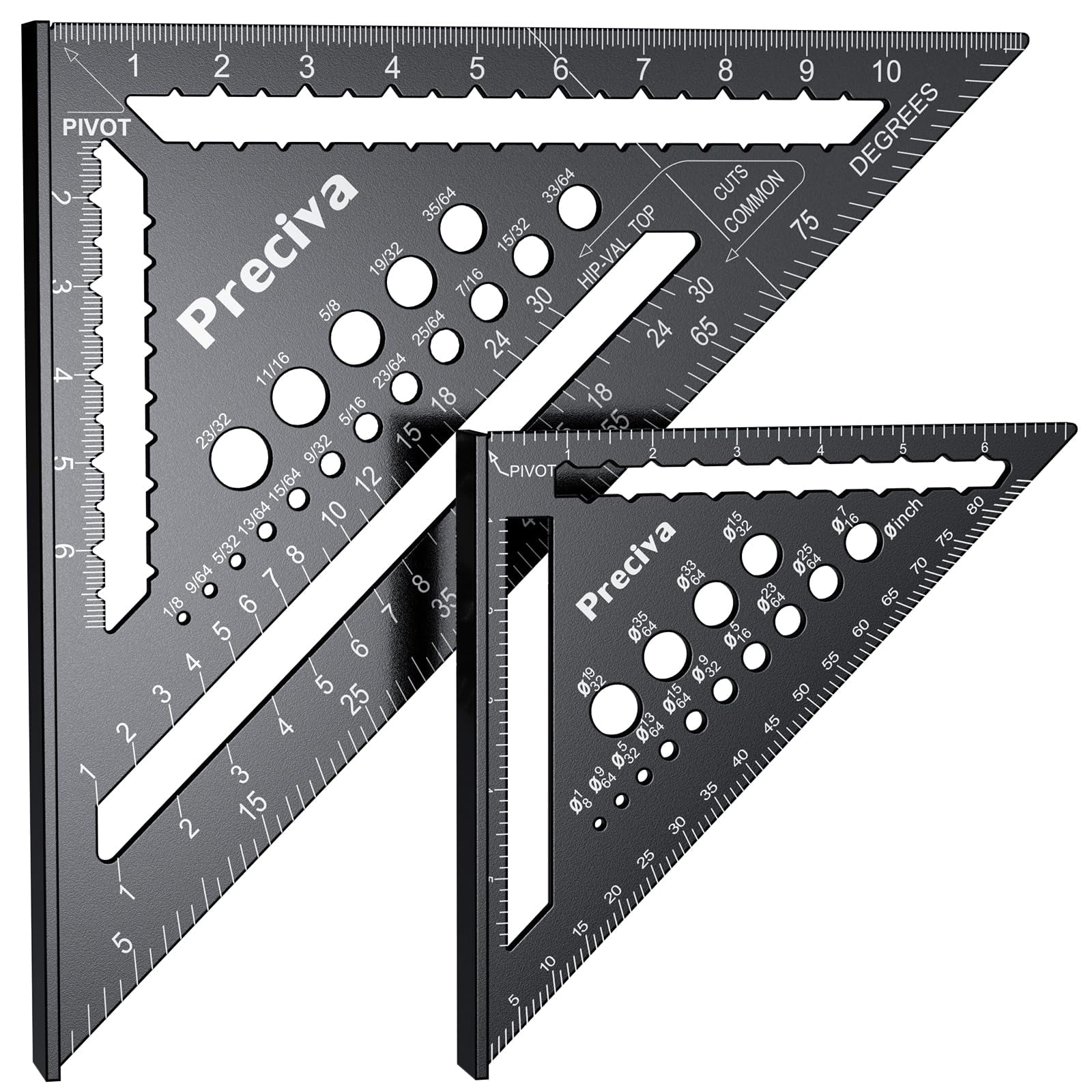 Preciva Carpenter Square Set, 12 inch (1/16" Scale) and 7 inch Rafter ...