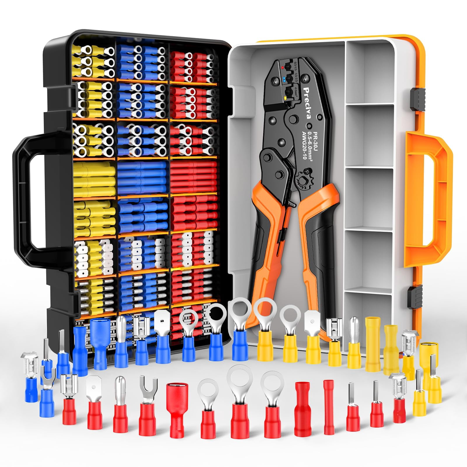 Preciva Crimping Tool for Insulated Terminals Wire Connectors, AWG20-10 ...