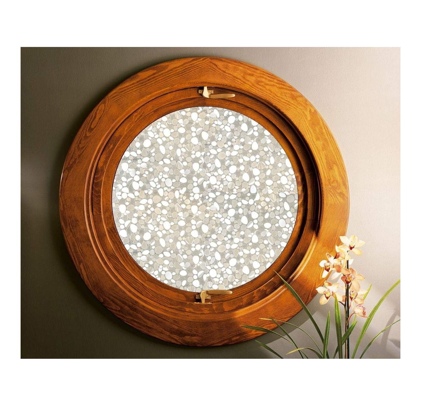 Precut Circle Window Film, Pebble Design, Self Static Adhesive Cling ...