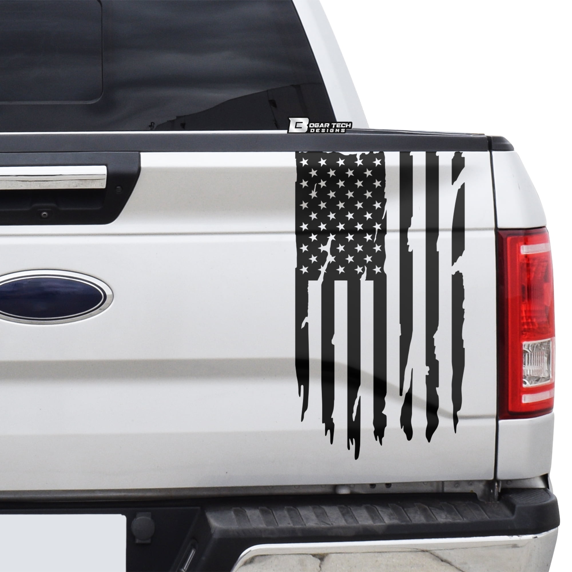 Precut Distressed American Flag Side Rear Tailgate Decal Sticker fits ...