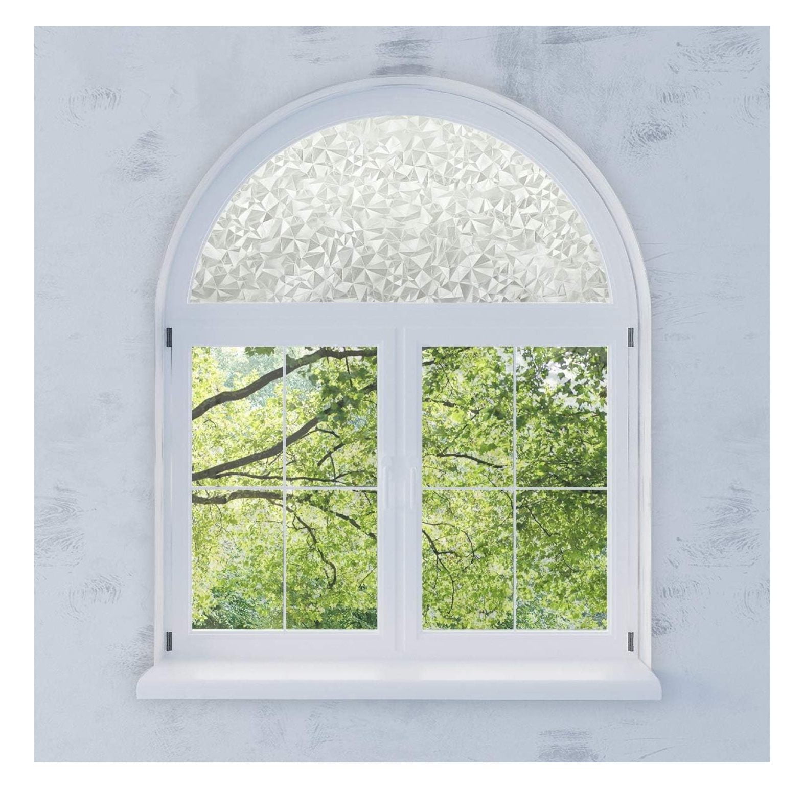 Precut Pattern Texture Arched Window Film Shade, Self Adhesive Static ...