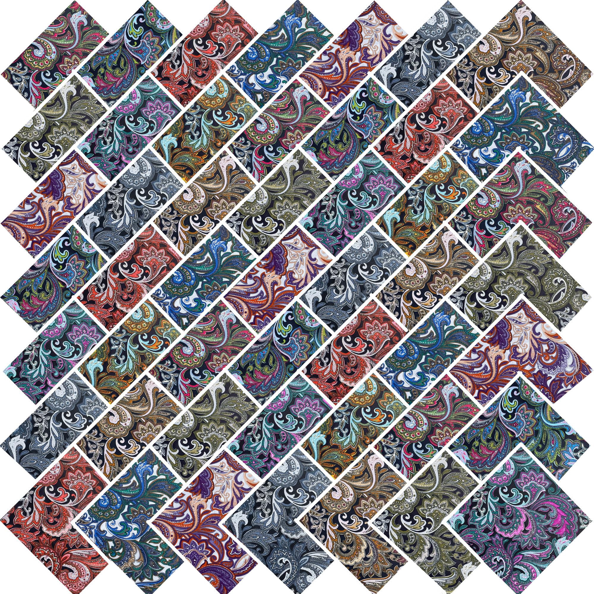 Precut Quilt Squares Dark Paisley 4” x 4” Craft Sewing - Walmart.com