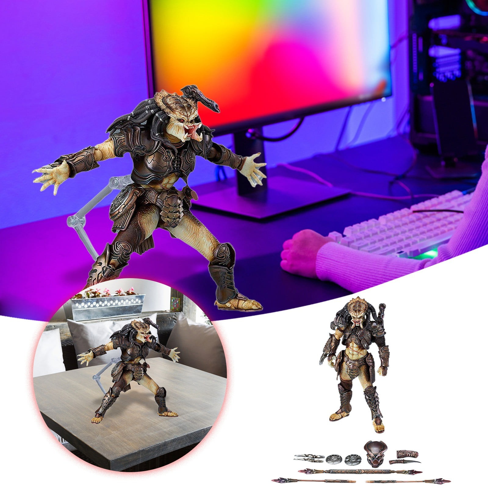 Predator Action Figures 7.1-Inches Jungle Hunter Predator Action Figure ...