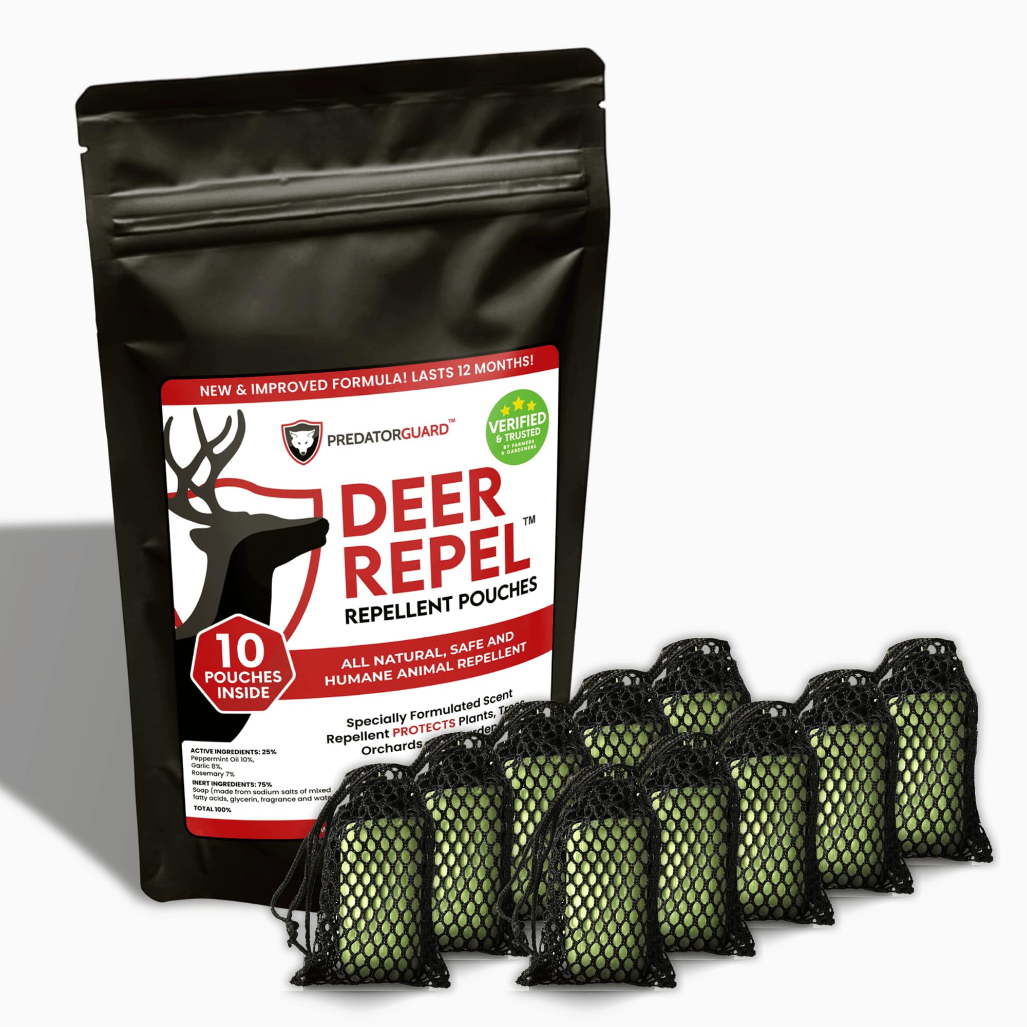 Predator Guard Deer Repellent Plants Pouches - 10 Pack - Stop Deer and ...