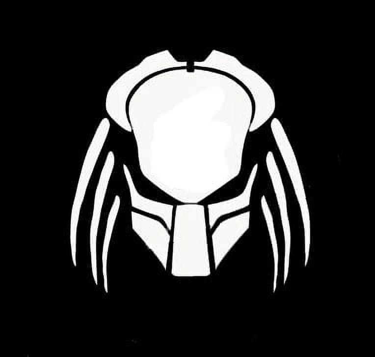 Predator Inspired Decal Sticker | 6-Inches By 6-Inches | White Vinyl ...