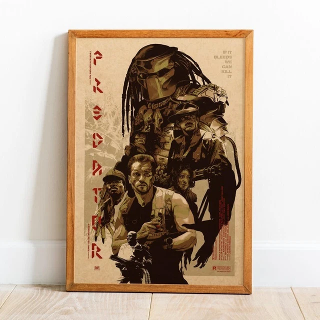 Predator Poster Wall Art, Retro Print, Kraft Paper Prints, Home Decor 3 ...